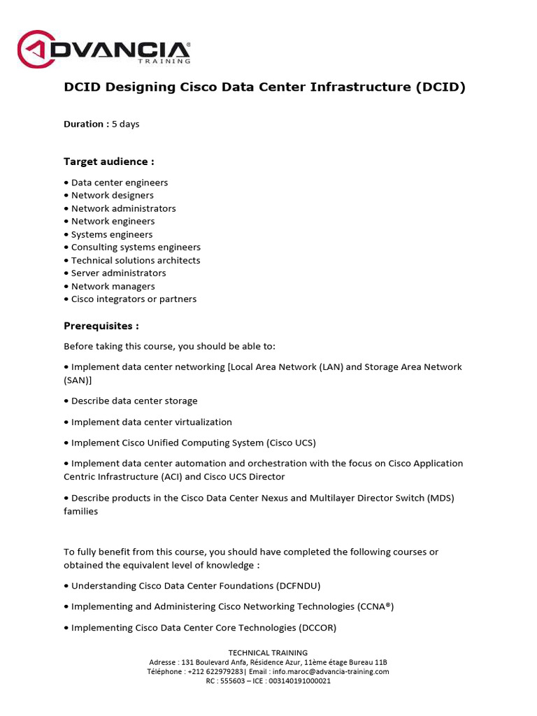 DCID - Designing Cisco Data Center Infrastructure (DCID) | PDF | Computer Network | Virtualization