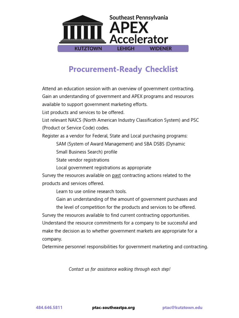Procurement Ready Checklist | PDF