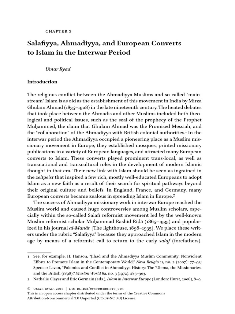 Salafiyya Ahmadiyya and European Convert | PDF | Salafi Movement ...