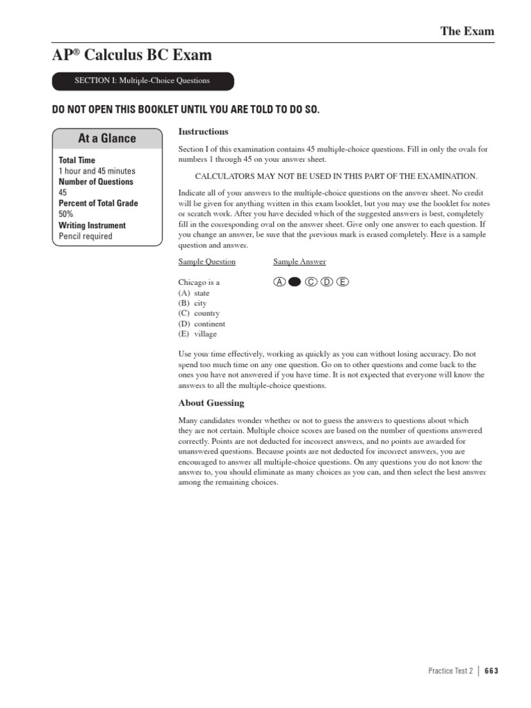 Practice Test2 | PDF | Multiple Choice | Calculus