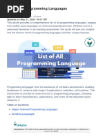 All Coding Languages List | PDF