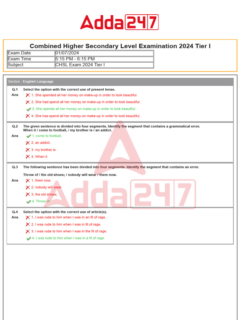SSC-CHSL-PRE-2024-4 | PDF | Area