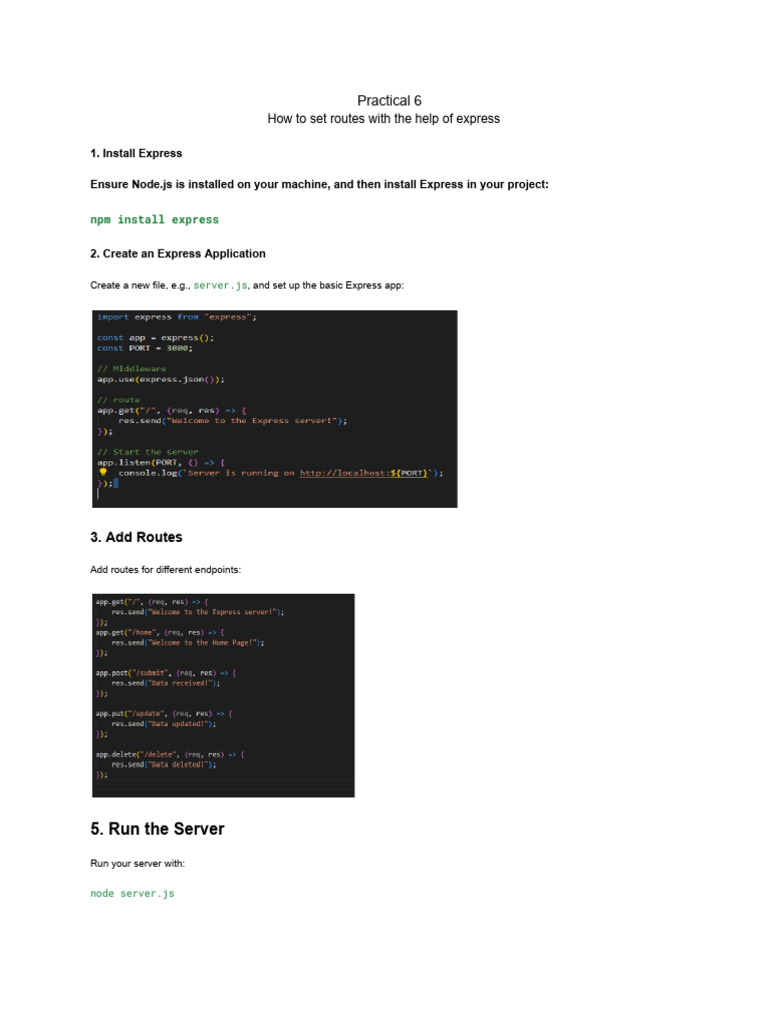 Express Routing Setup Guide | PDF