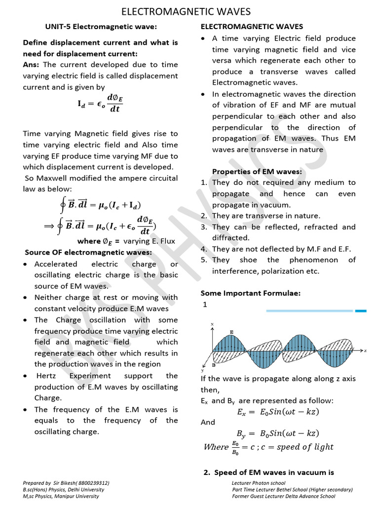 Unit 5 EM waves | PDF | Electromagnetic Radiation | Waves
