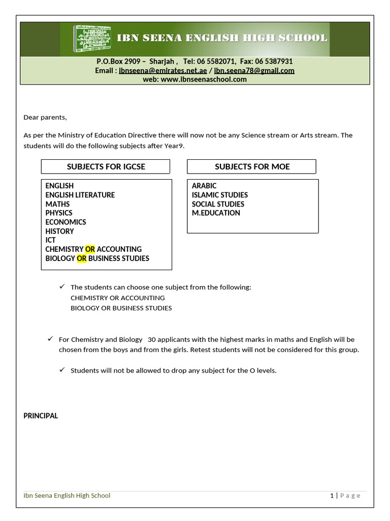 Subject selection-yr10 | PDF