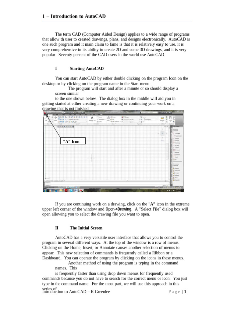 AutoCAD 1 | PDF | Circle | Icon (Computing)