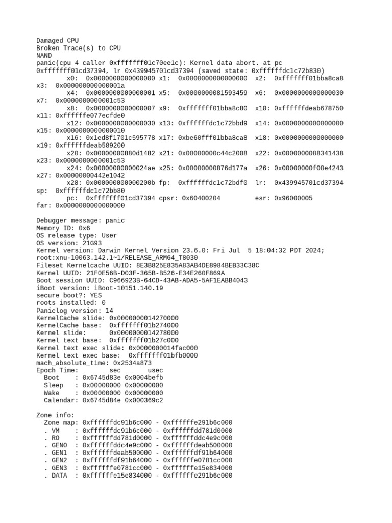 iphone 11 panic report | PDF | Computer Engineering | Computer Programming