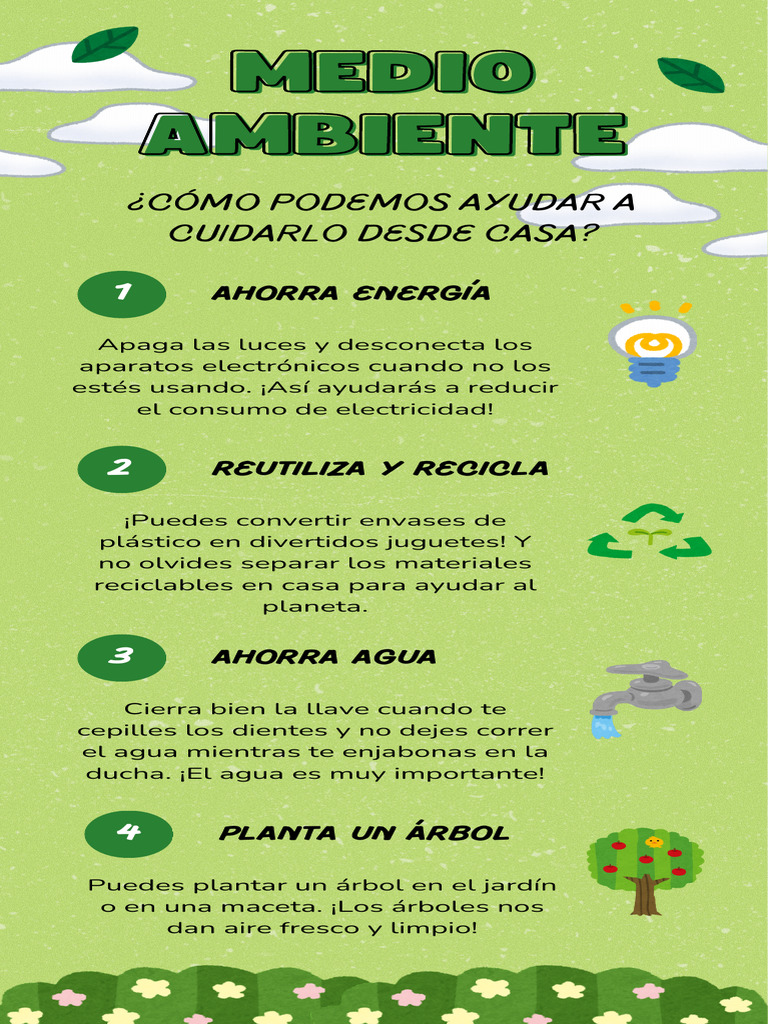 Infografía Cuidado Del Medio Ambiente Ilustrado Verde | PDF