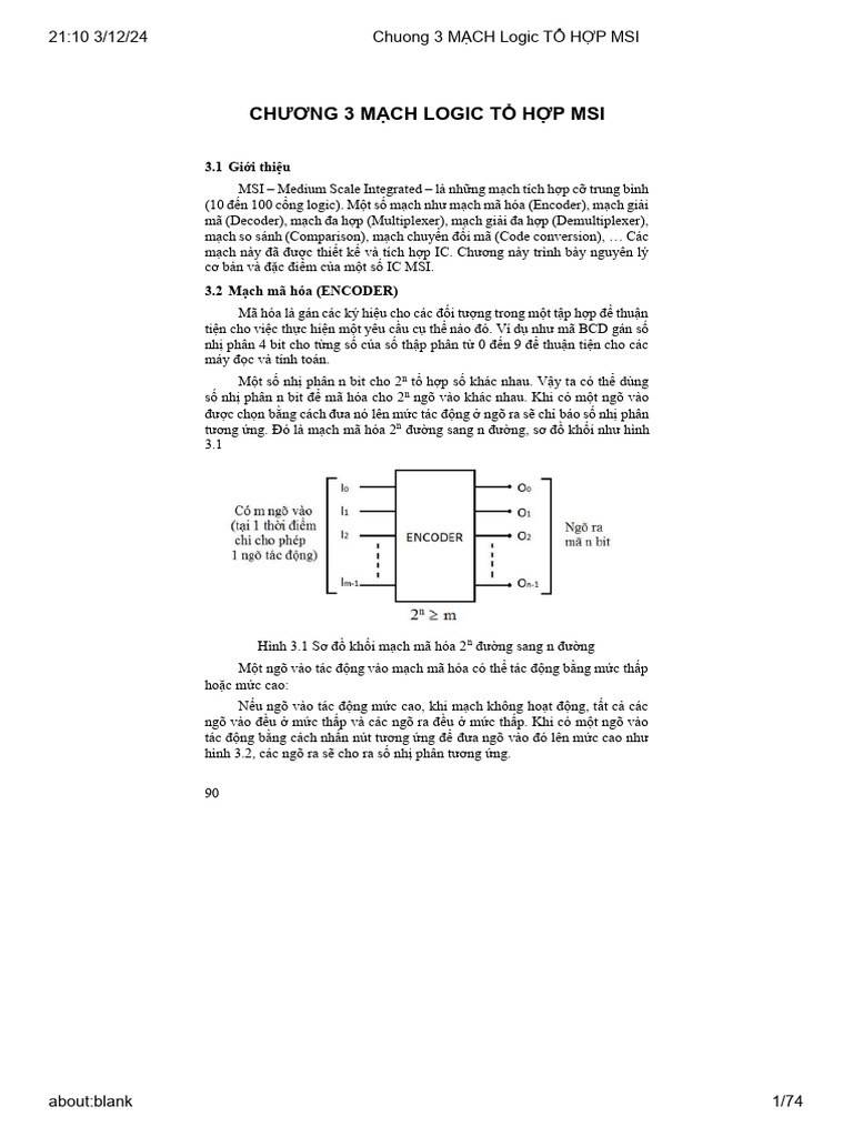 Chuong 3 M CH Logic T H P MSI | PDF