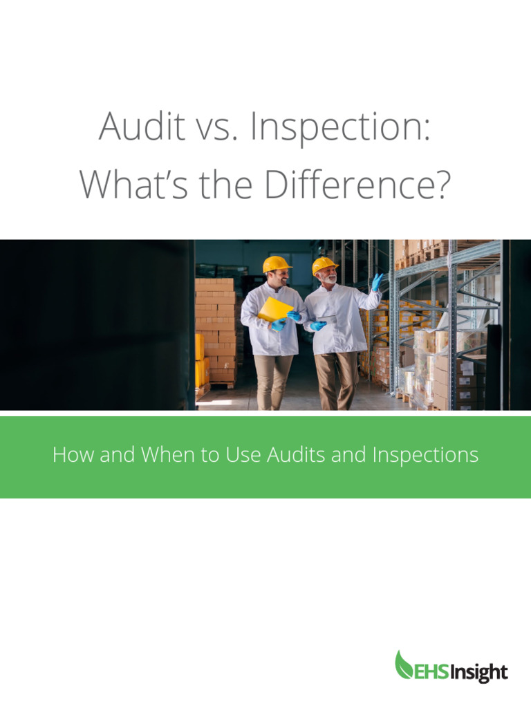 Audit Vs Inspection Occupational Health Ebook | PDF | Audit ...