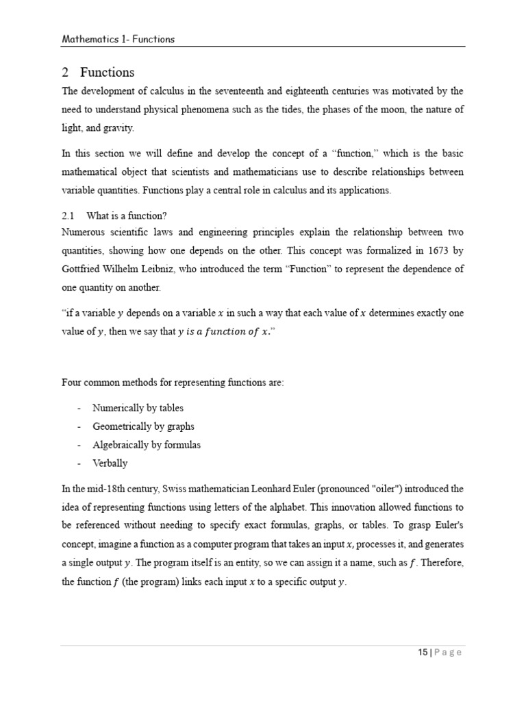 Mathematics 1-Functions | PDF | Function (Mathematics) | Variable (Mathematics)