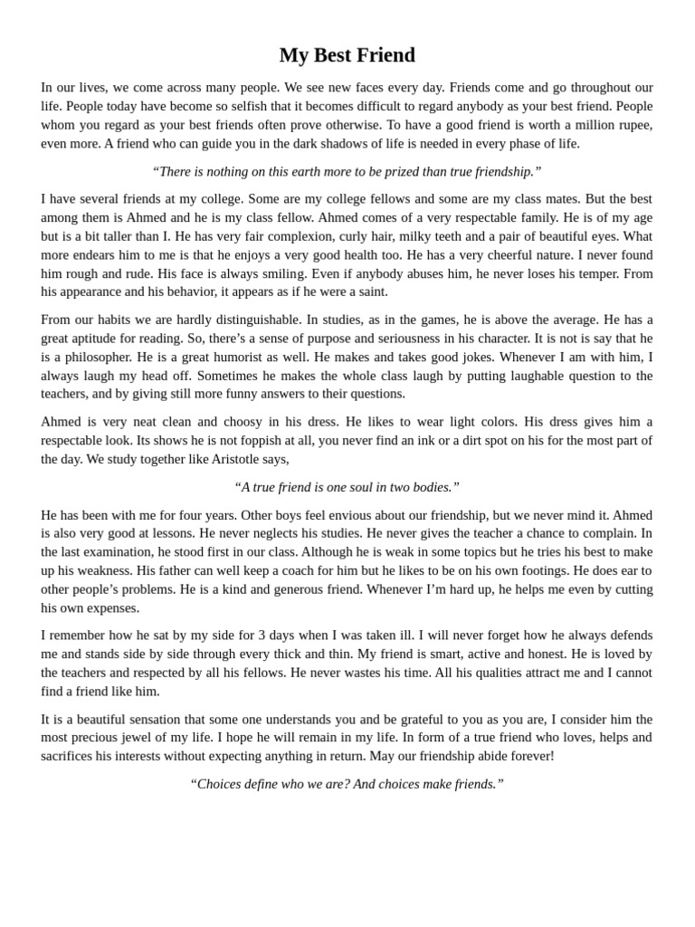 My Best Friend | PDF