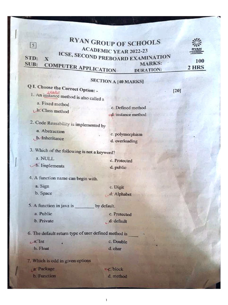 Computer Pre Board 2 | PDF