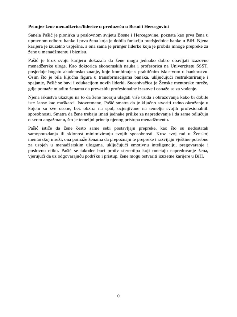 Primjer Žene Lidera | PDF