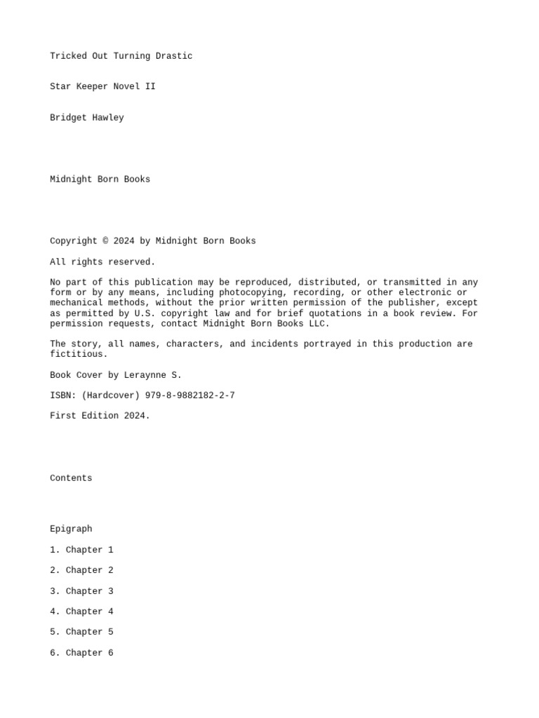 Bridget Hawley - Tricked Out Turning Drastic (Star Keeper Series Book 2 ...