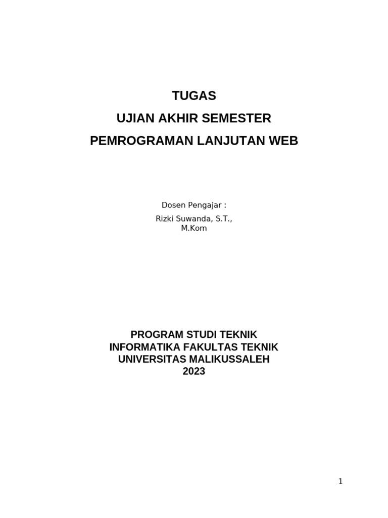 UAS Pemrograman Web Laravel | PDF