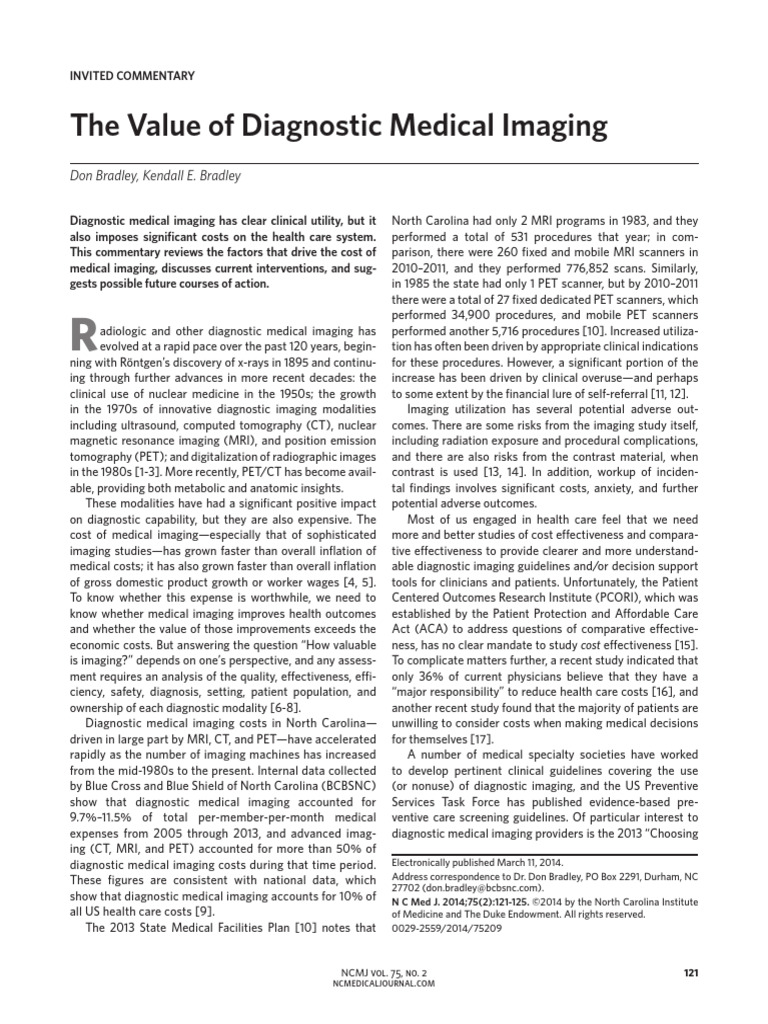 The Value of Diagnostic Medical Imaging | PDF | Medical Imaging ...