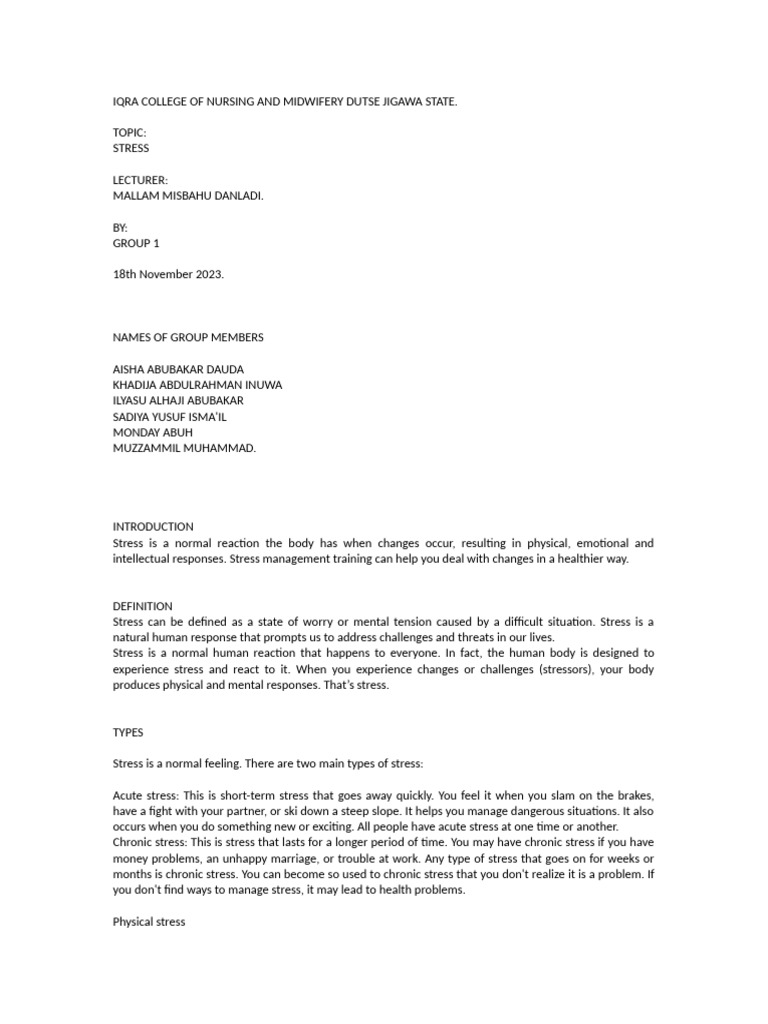 Stress | PDF | Stress (Biology) | Mindfulness