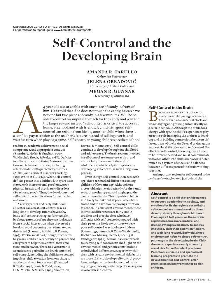 Self Control Brain | PDF
