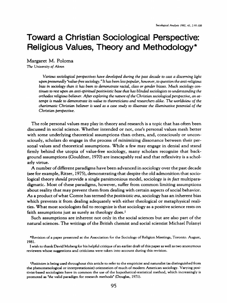 Christian Sociology: Values & Methods | PDF | Sociology | Positivism