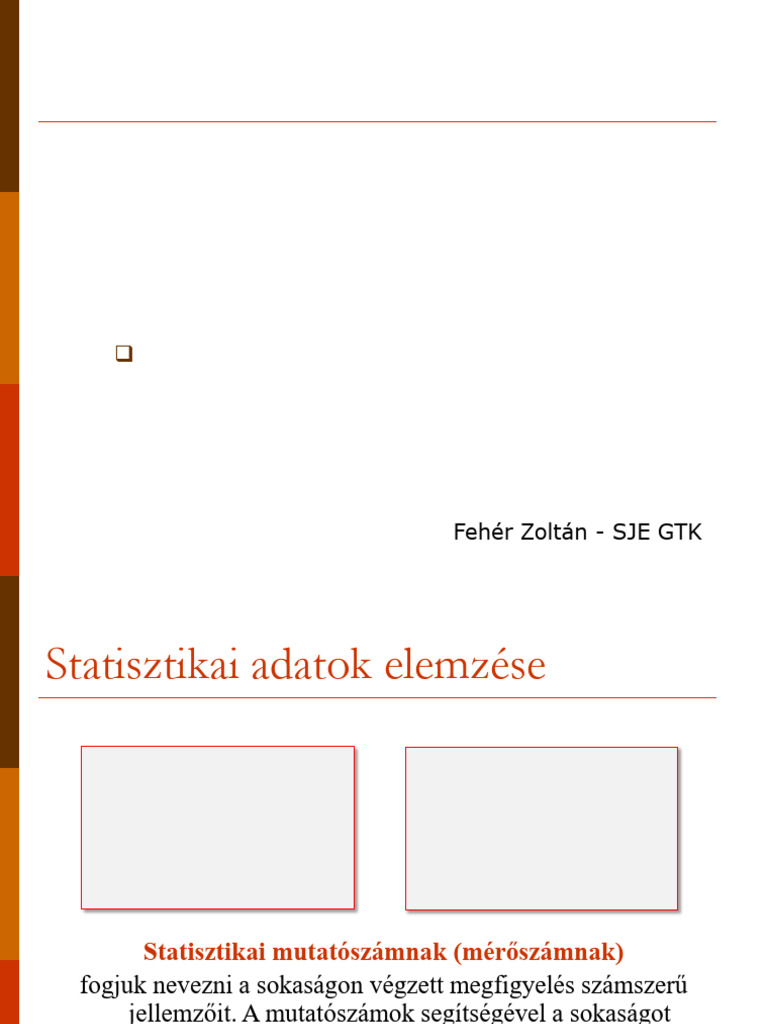 Statisztika - Statisztikai Mutatók | PDF