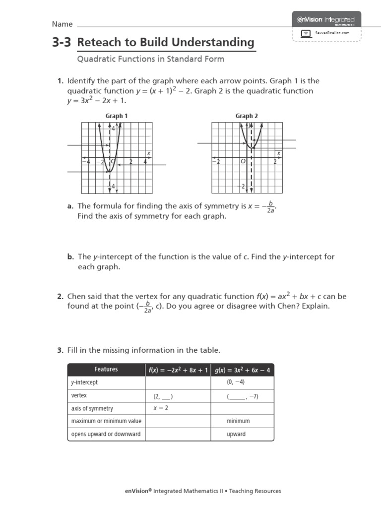 3-3 - Reteach To Build Understanding PDF | PDF