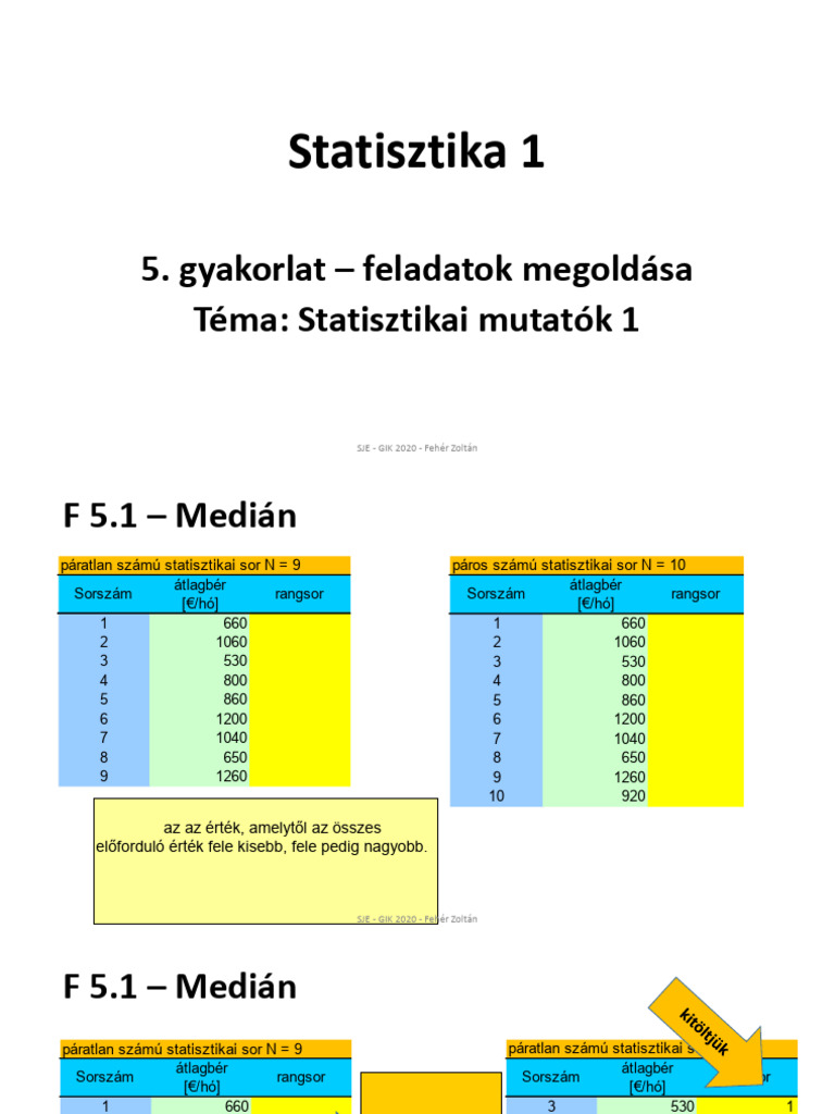 Statisztika - Statisztikai Mutatók (Útmutató) | PDF