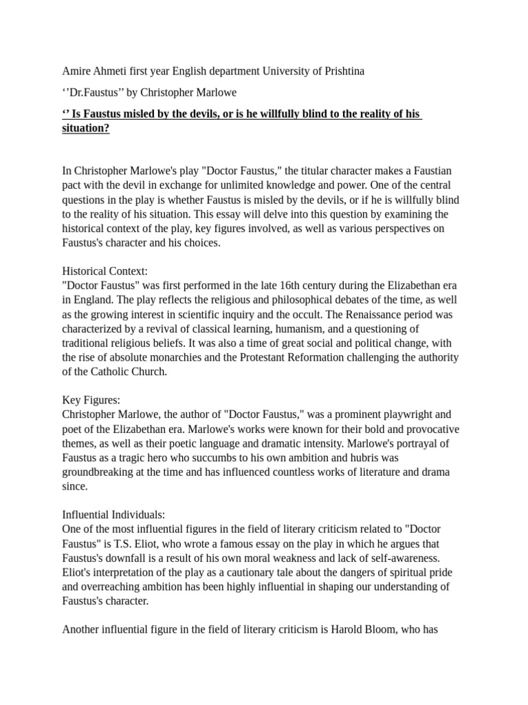 dr faustus | PDF | Christopher Marlowe | Faust