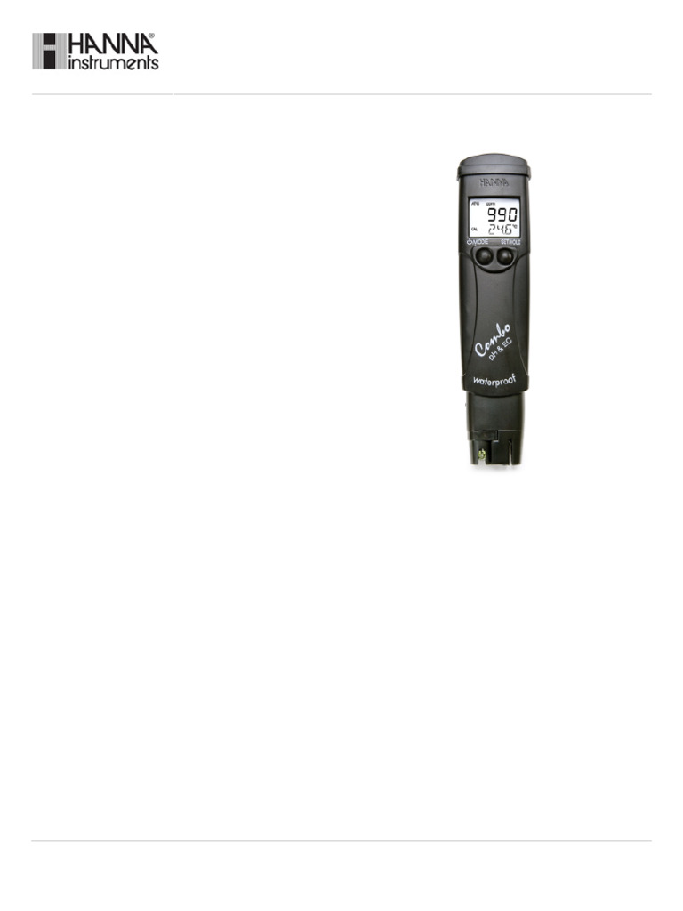 MEDIDOR PH TDS CONDUCTVIDAD RANG ALTO HANNA HI98130 | PDF | Física Aplicada e Interdisciplinaria ...