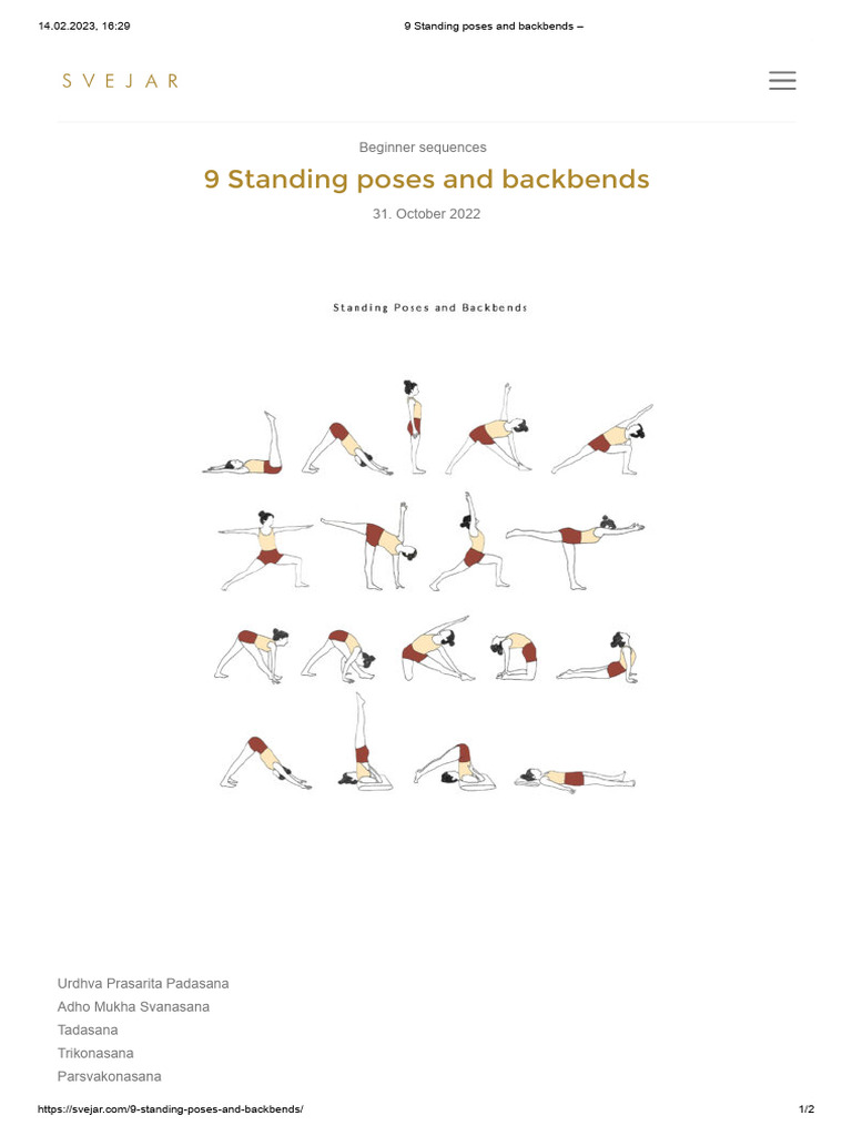 9 Standing Poses and Backbends | PDF