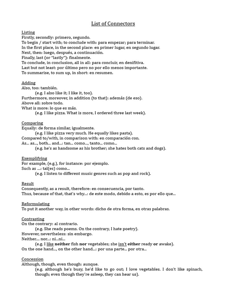 list of connectors | PDF