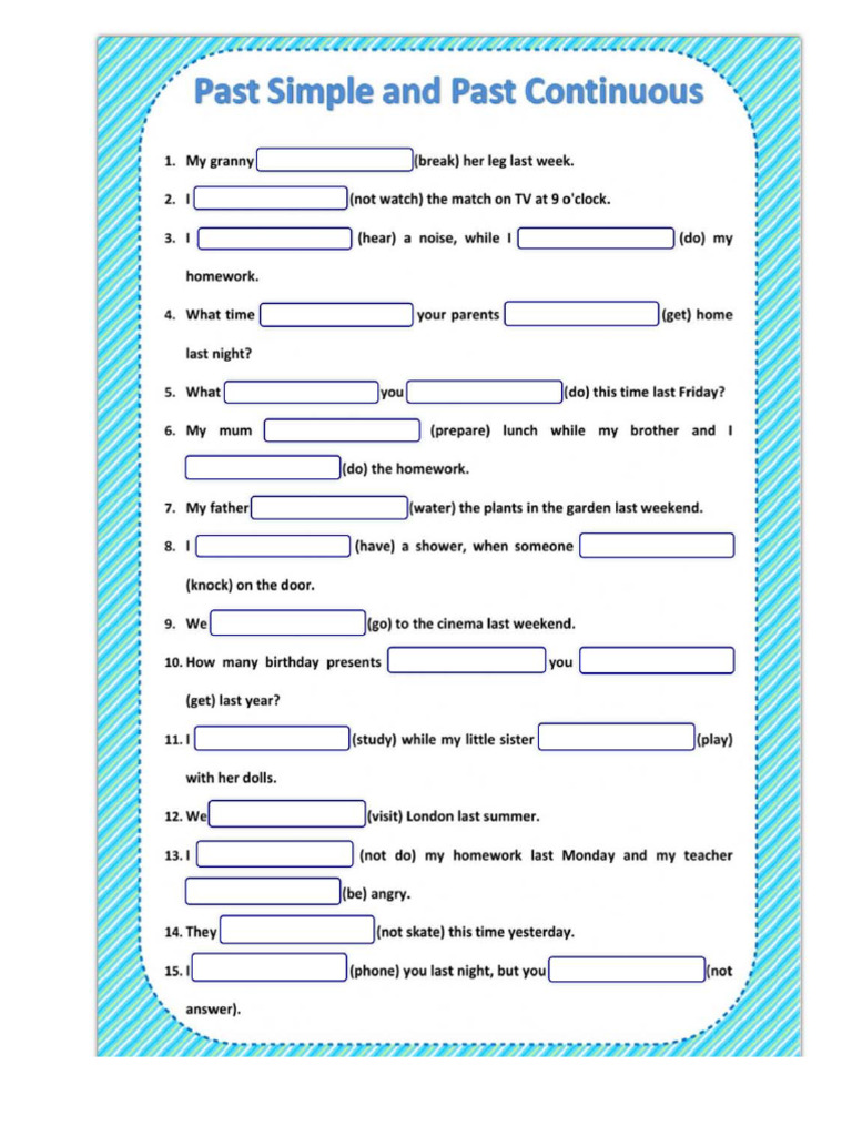 Past Simple and Past Continuous Ficha Interactiva | PDF