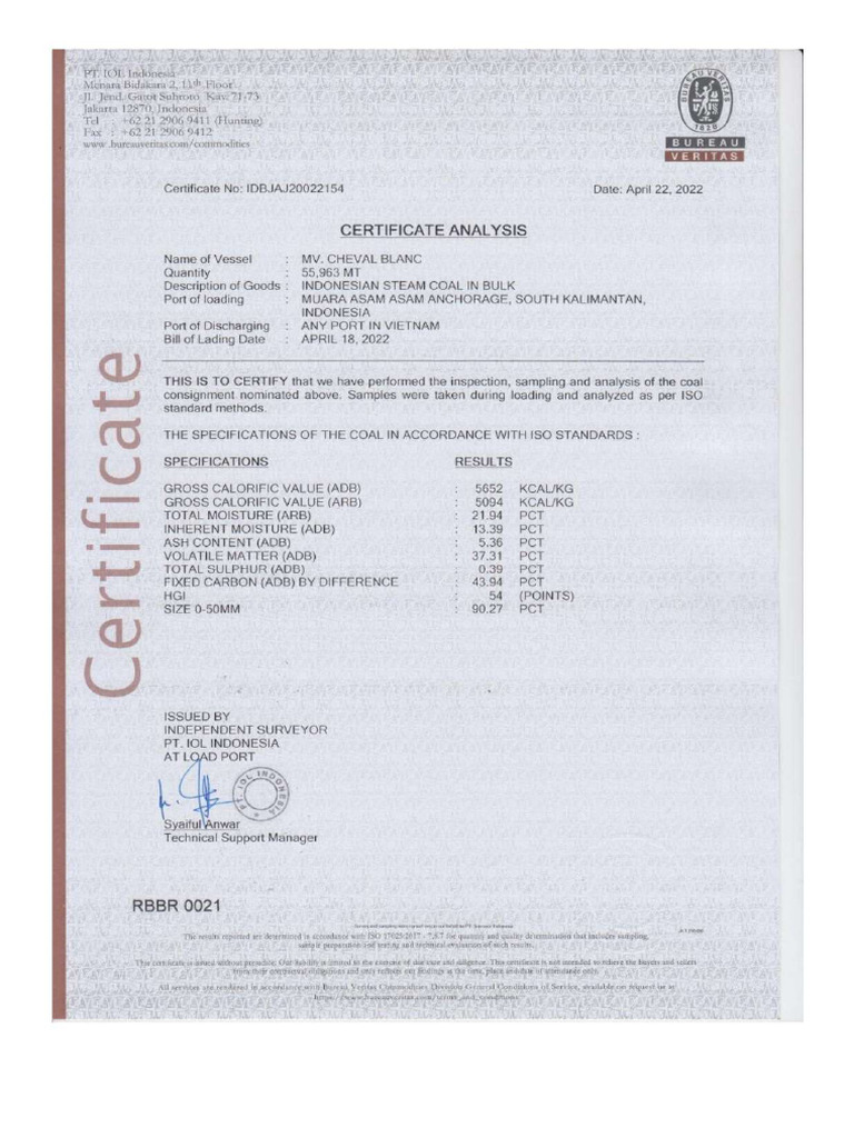 Coa Mv. Cheval Blanc | PDF