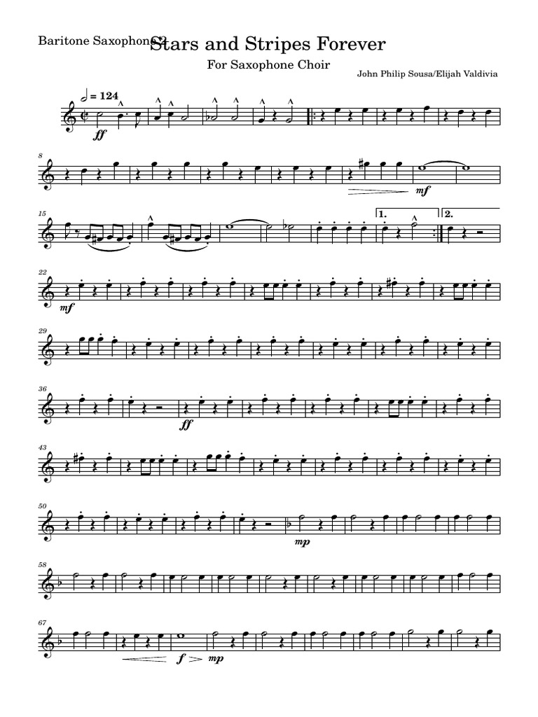 Stars and Stripes Forever: Baritone Saxophone 2 | PDF