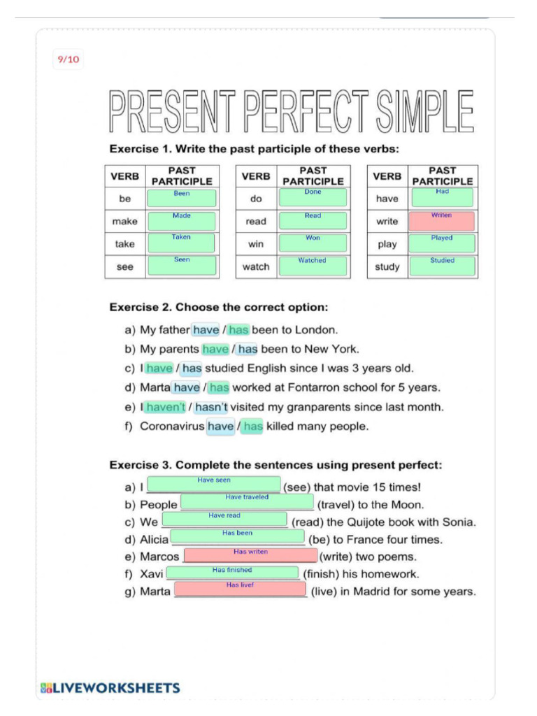 Present Perfect Simple | PDF