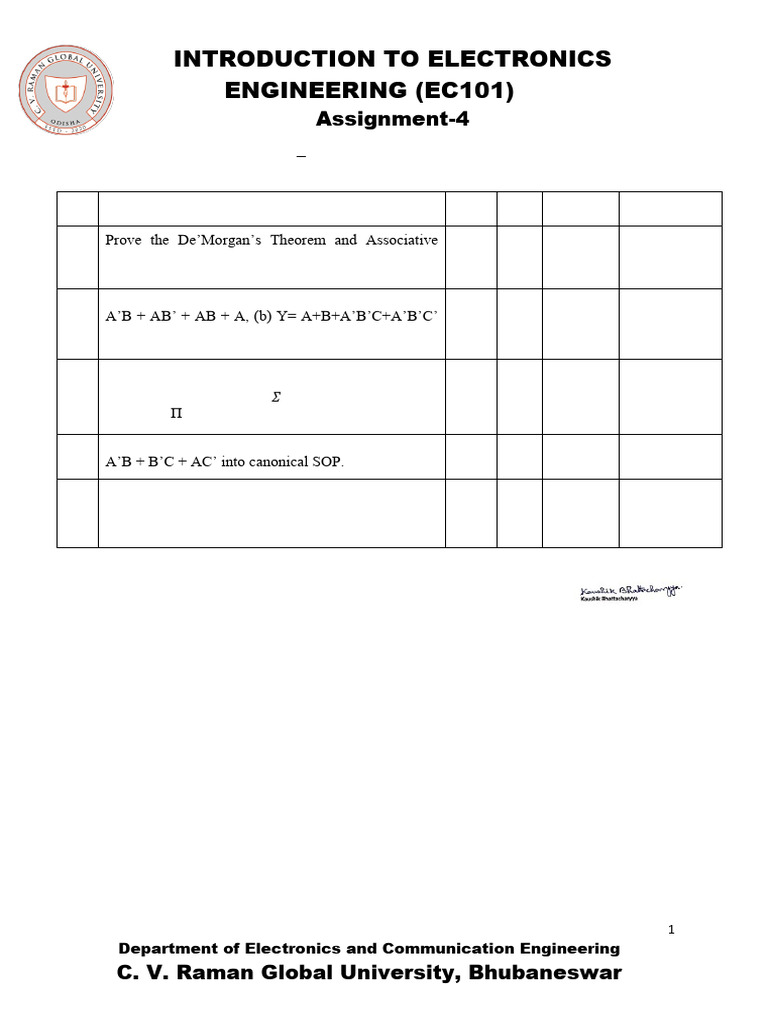 Assignment 4 IEE EC101 | PDF