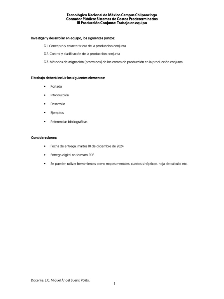 Producción Conjunta y Costos Predeterminados | PDF