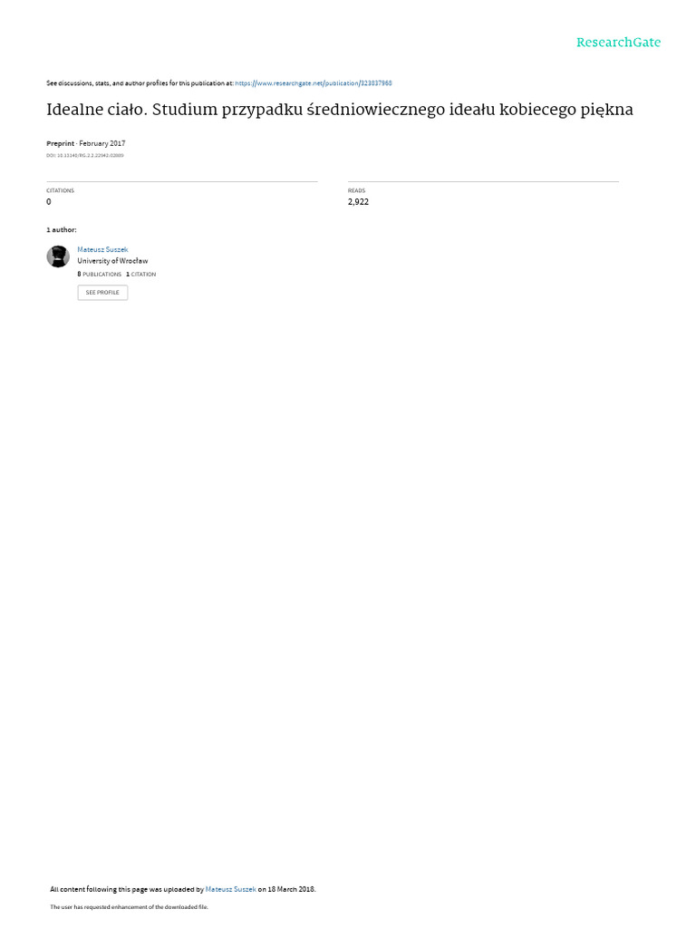Idealne Cialo. Studium Przypadku Srednio | PDF