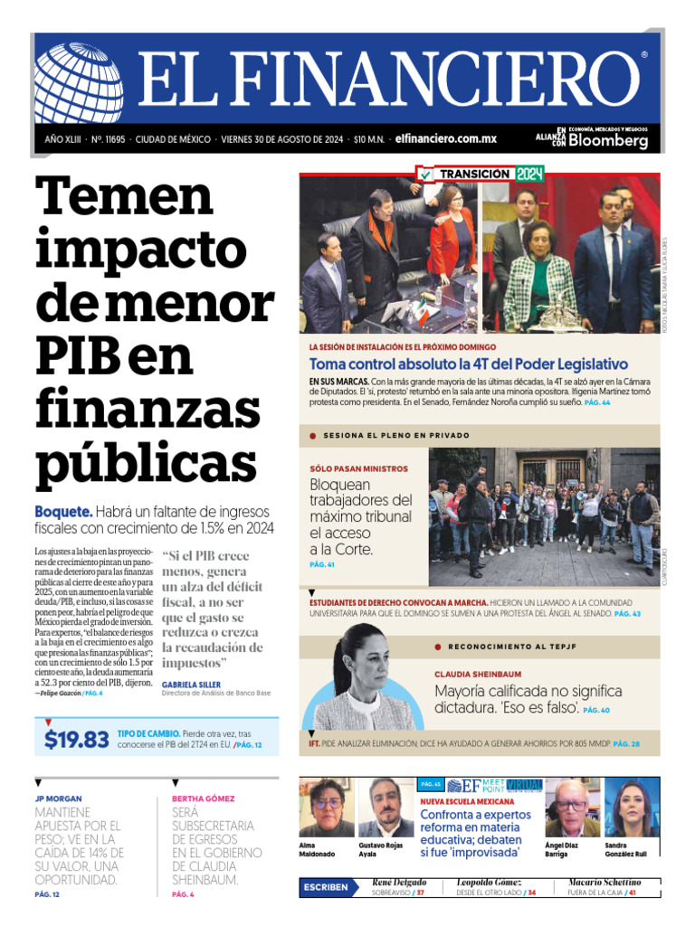 El Financiero 30-08-24 | PDF | México | Deuda
