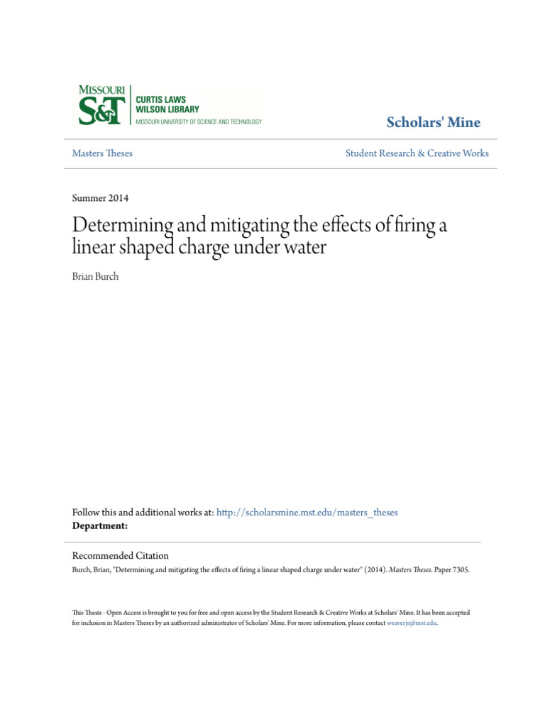 Underwater Linear Shaped Charge Study | PDF | Shock Wave | Acceleration
