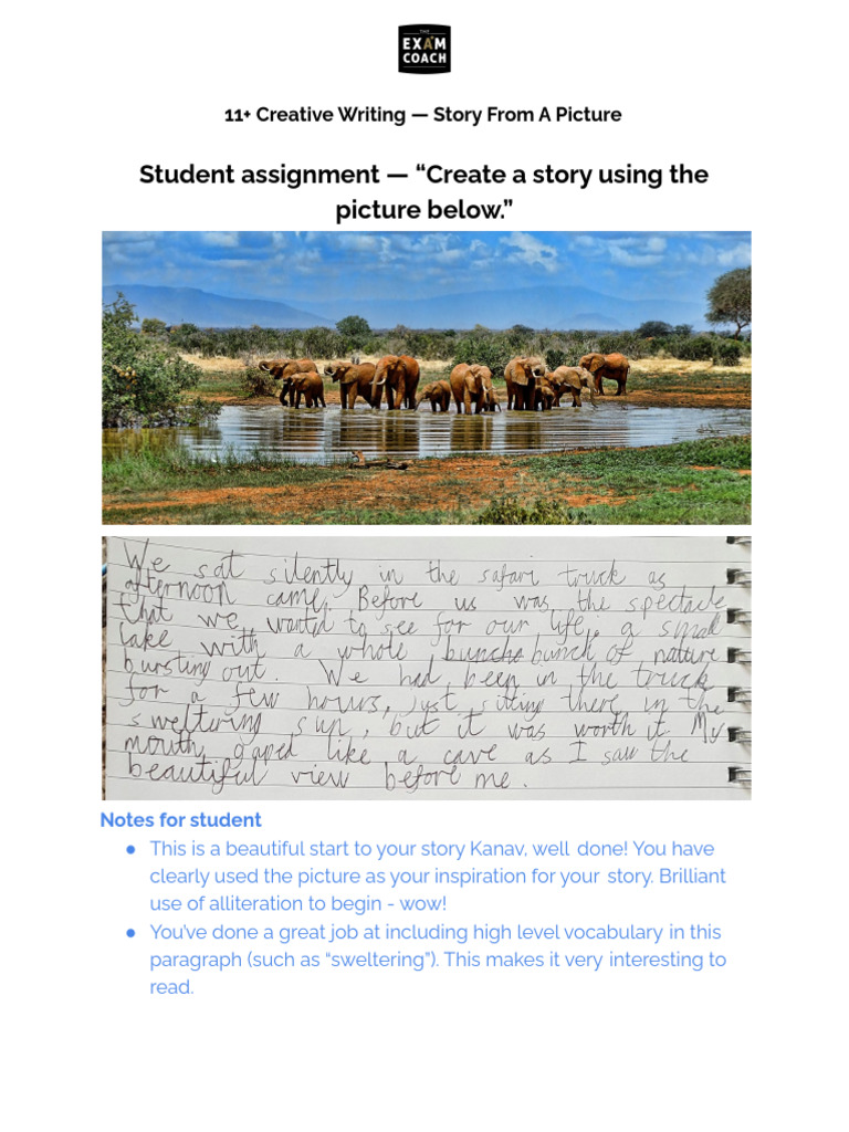 Creative Writing: Story from a Picture | PDF