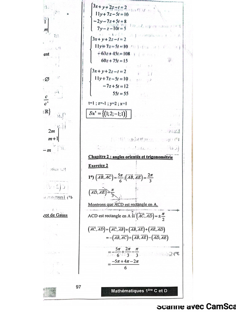 Exo Corrigé Trigonométrie 1ère D | PDF