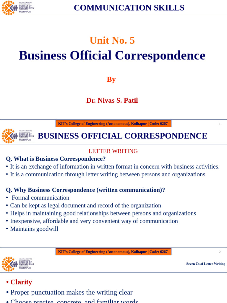 Unit 5 Official Business Correspondance | PDF | Communication
