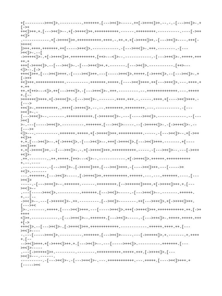 Brainfuck Code Translation Guide | PDF