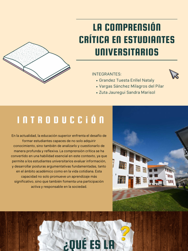 Comprensión Crítica en Estudiantes Universitarios | PDF | Aprendizaje ...