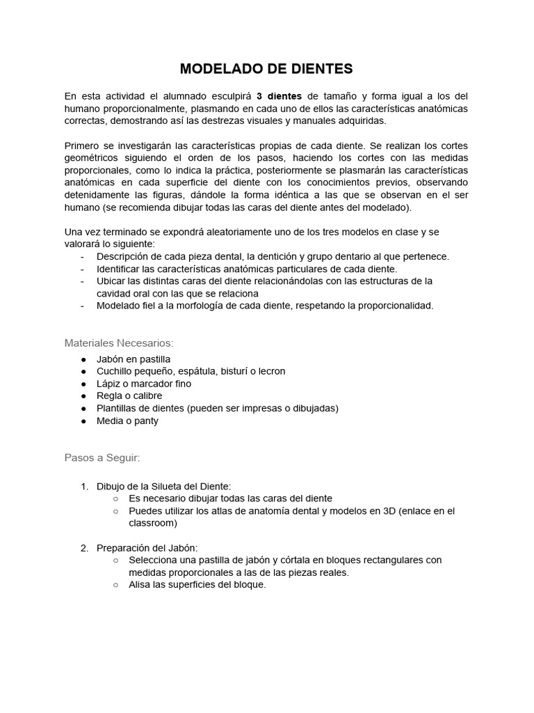 Modelado Dental Tallado | PDF | Ramas de Odontología | Boca
