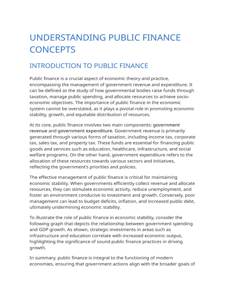 Understanding Public Finance Concepts | PDF | Taxes | Government Spending