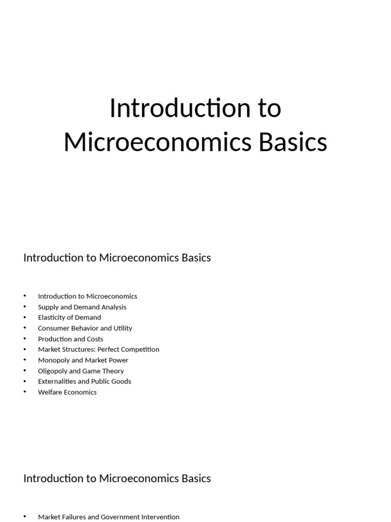 Introduction to Microeconomics Basics | PDF | Demand | Elasticity ... Introduction to Microeconomics Basics | PDF | Demand | Elasticity ...