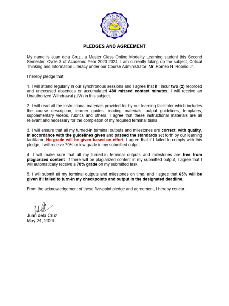 Pledge and Agreement | PDF