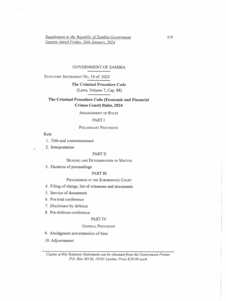 S.I No. 10 of 2024. EFCC Rules | PDF